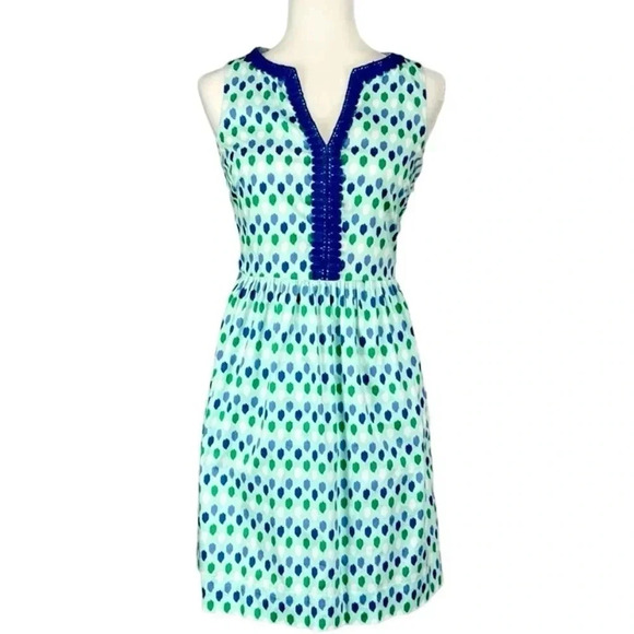 Vineyard Vines | Dresses | Vineyard Vines Ikat Dot Bluegreenwhite ...